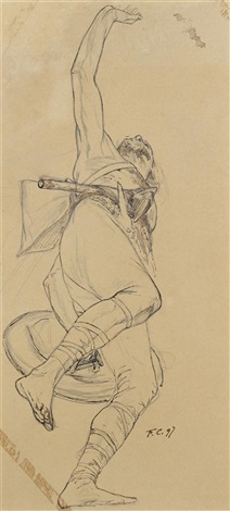 Plafonnante de guerrier franc study by Fernand Cormon on artnet