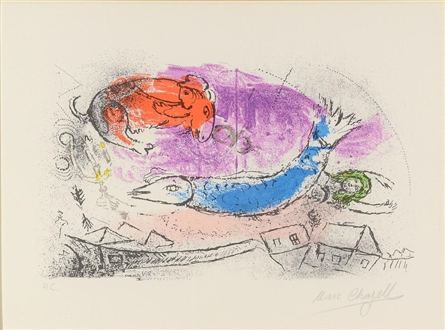 Le Poisson Bleu, 1957 The Blue Fish by Marc Chagall on artnet
