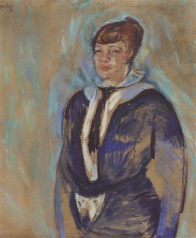 Portræt af den norske operasangerinde Borghild Langaard by Ludvig Peter ...