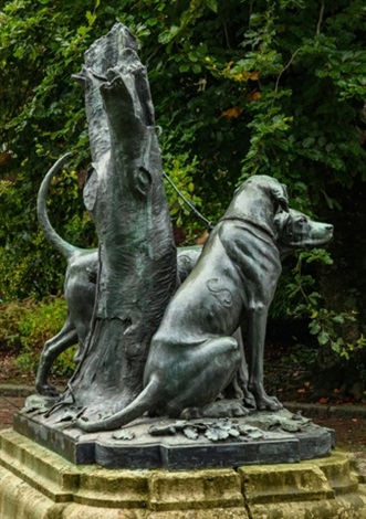 French cross-breed hounds waiting at the relay point, belonging to ...