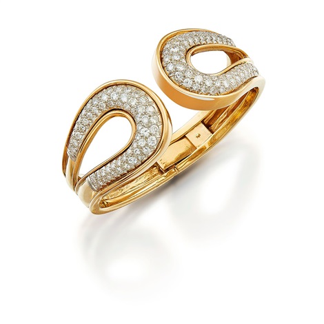 18ct gold and diamond bangle, Van Cleef Arpels, circa 1970 by Van Cleef ...