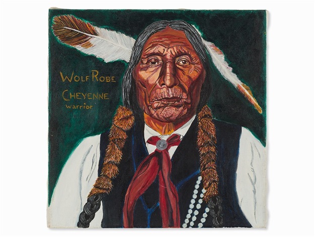 Wolf Robe Cheyenne Warrior by Ge Polo on artnet