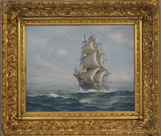 ship at sea under full sail by Frank Vining Smith on artnet