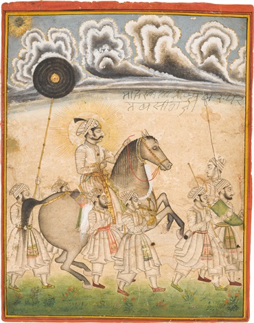 An equestrian portrait of Maharana Amar Singh II r.1698-1710 ...