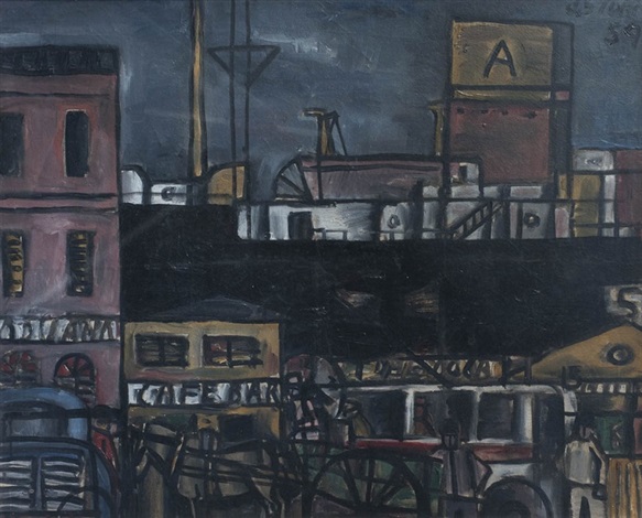 Escena de ciudad y puerto by Juan Storm on artnet