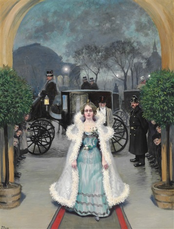 An elegant couple arrives at the Thott Palace at Kongens Nytorv by Paul ...