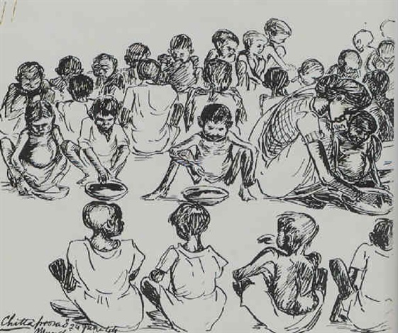 Bengal famine by Chittaprosad Bhattacharya on artnet