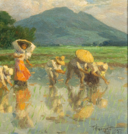 Workers in Rice Field by Fernando Amorsolo on artnet