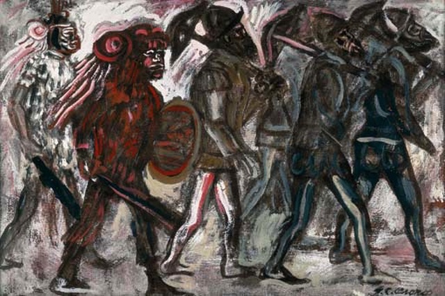 Guerreros, españoles e indios De la serie los Teúles by José Clemente ...