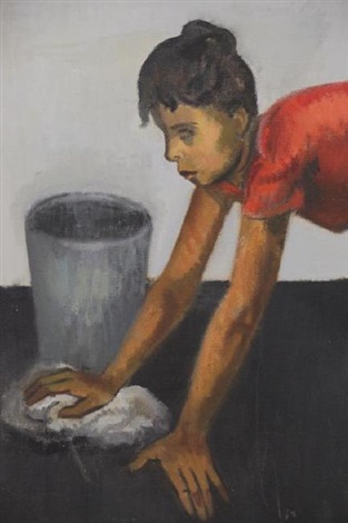 Woman Washing the Floor by Isaac Soyer on artnet