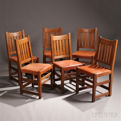 Limbert Arts Crafts Dining Chairs 6 works by Charles P. Limbert Co on ...
