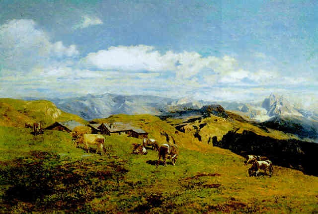 Die Gufidaunalm mit Blick auf die Ampezzaner Dolomiten by Leopold ...