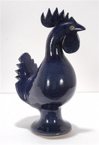 Blue Rooster With White Eyes by Edwin Meaders on artnet