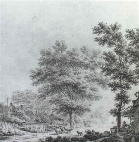 Paysage bois avec un paysan et son ane by Jacob van Stry on artnet