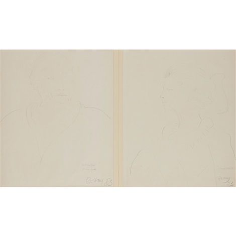 DIPTYCH DRAWING OF WILLIAM GEAR AND CHARLOTTE, 1983 by John Bellany on ...