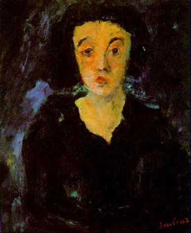 PORTRAIT DE FEMME DE FACE AUX YEUX ETONNES by Chaim Soutine on artnet