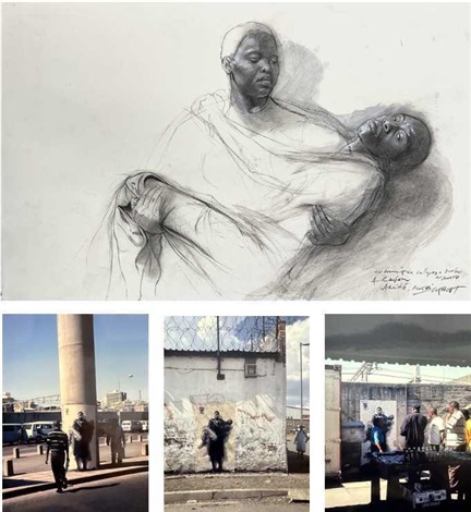 Soweto-Warwick, a drawing, photographs photolithograph by Ernest Pignon ...