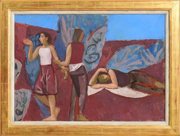 Garden with Three Figures by Colin Watson on artnet