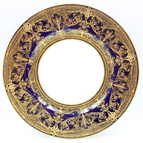 Set of 12 Cobalt Gold Royal Worcester Plates by Royal Worcester (Co ...