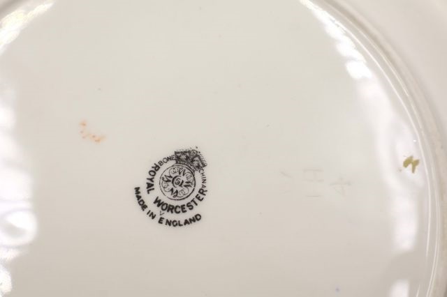 Set of 12 Cobalt Gold Royal Worcester Plates by Royal Worcester (Co ...