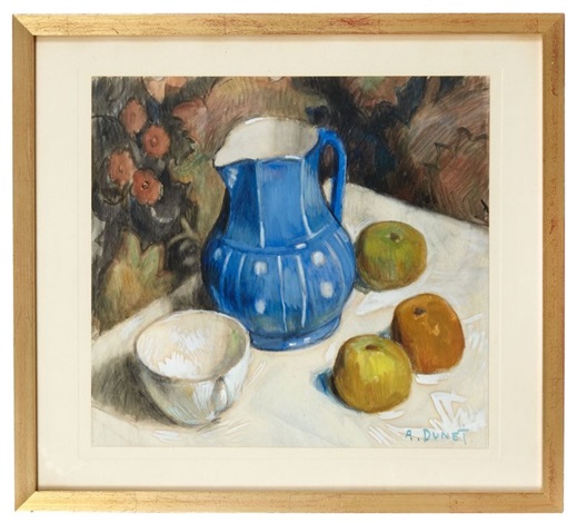 Nature morte aux pommes et pichet by Alfred Dunet on artnet