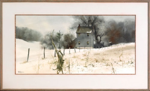 Winter landscape with a farm house by Philip Jamison on artnet