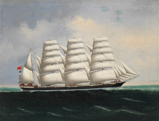 The four masted barque Trade Winds in full sail by Lai Fong on artnet