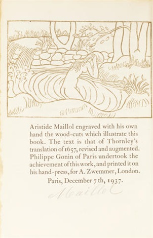 Art, Illustration and Fine Press, MAILLOL, ARISTIDE. 1861-1944. by ...