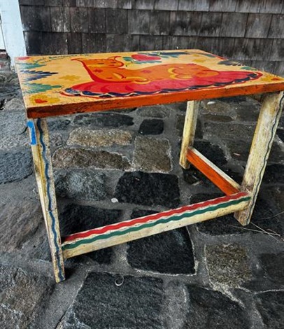 Painted table by Peter Hunt on artnet