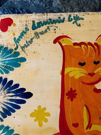 Painted table by Peter Hunt on artnet