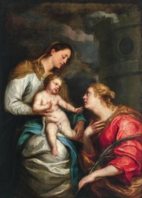 The Virgin and Child with Saint Barbara by Anthony van Dyck on artnet