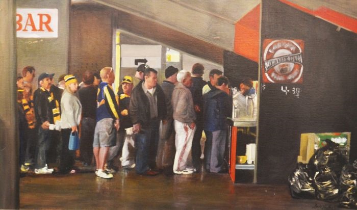 Beer Queue, West Coast Eagles Supporters at Subiaco Oval 2005 by Ronald John Neal on artnet