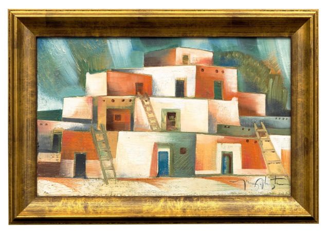 A Tony Abeyta painting, Modernist Pueblo by Tony Abeyta on artnet