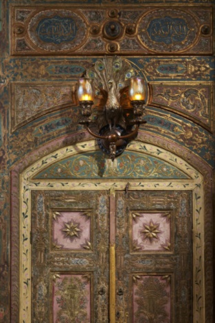 PAIR OF PEACOCK SCONCES FROM ANITA BALDWINS RESIDENCE, ANOAKIA, ARCADIA ...