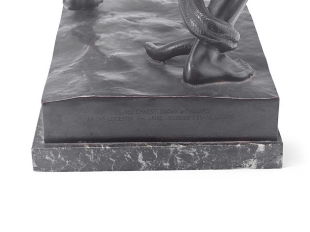 An important bronze figure of An Athlete Wrestling A Python by Lord ...