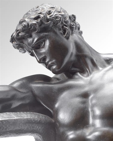 An important bronze figure of An Athlete Wrestling A Python by Lord ...