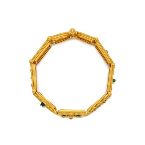 Gold, Enamel, Pearl and Glass Bracelet by Giacinto Melillo on artnet