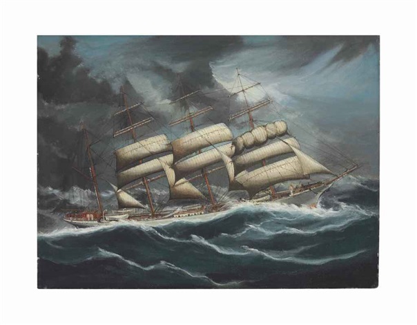 The Clipper Ship Austrasia in Foul Weather by Anglo-American School (19 ...