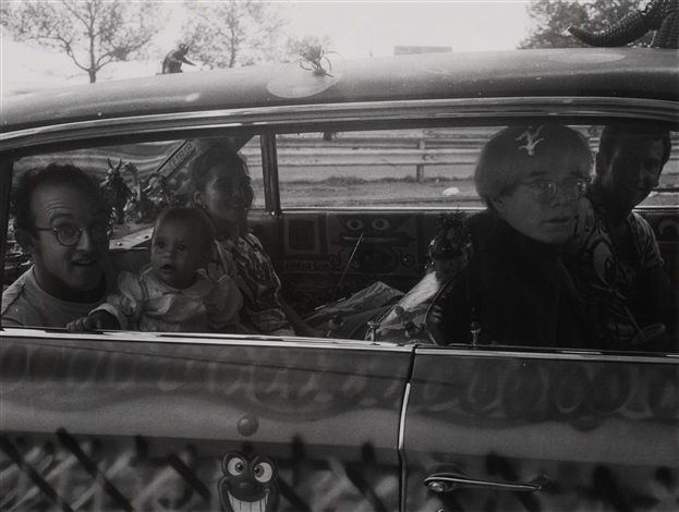 KEITH HARING HOLDING MALIA SCHARF, TEREZA SCHARF, KENNY SCHARF, AND ...