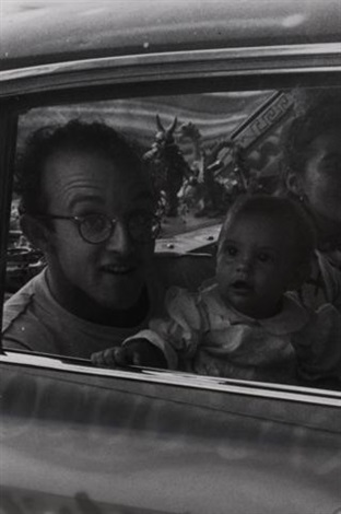 KEITH HARING HOLDING MALIA SCHARF, TEREZA SCHARF, KENNY SCHARF, AND ...