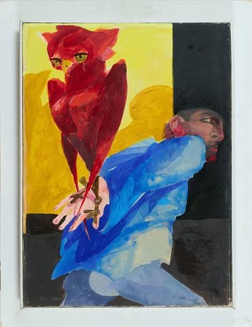 Uomo con pappagallo by Ennio Calabria on artnet