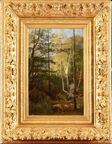 Rocher dans la forêt by Eugène Antoine Samuel Lavieille on artnet
