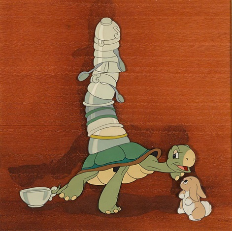 A celluloid of a turtle from Snow White and the Seven Dwarfs by Walt ...
