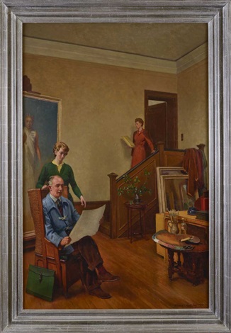 The artist and his family by Edward Irvine Halliday on artnet
