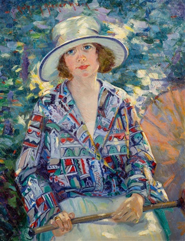 Woman with White Hat and Cane by Susan Ricker Knox on artnet
