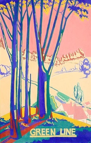 Green Line poster design by Hazel Bruce Dunlop on artnet