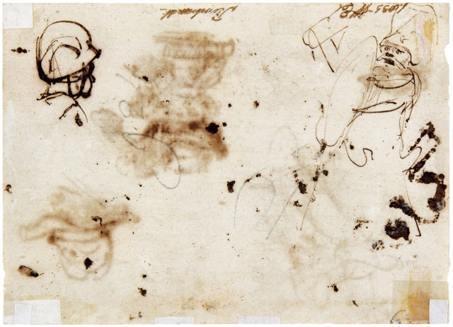 Double-sided sheet of studies of heads, and a frog by Ferdinand Bol on ...