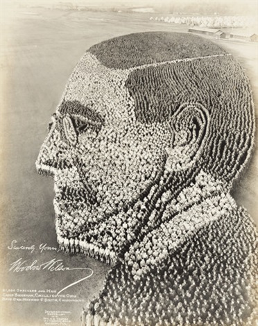 A group of 5 patriotic living photographs, each comprised of thousands ...