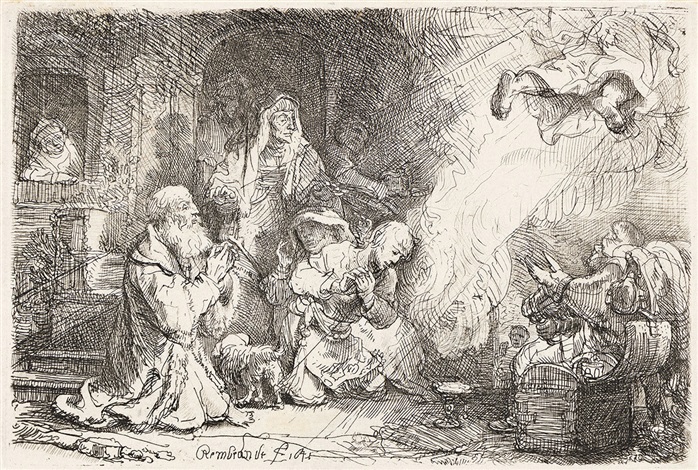 The Angel Departing from the Family of Tobias. by Rembrandt van Rijn on ...
