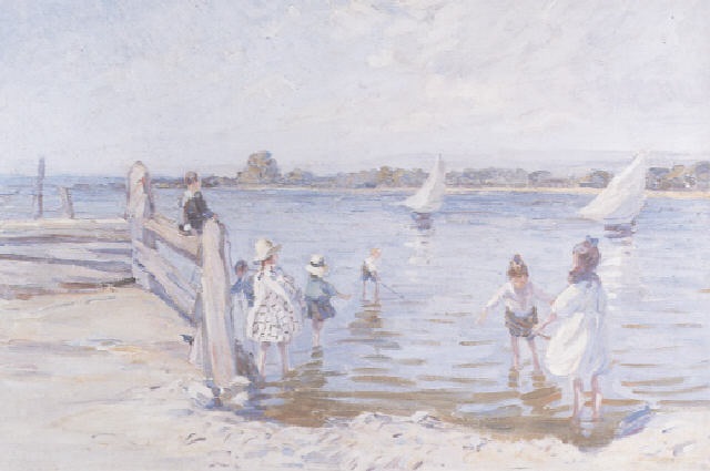 Children paddling by Dorothea Sharp on artnet